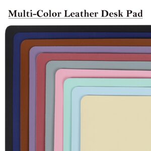 TOWWI PU Leather Desk Pad with Suede Base, Multi-Color Non-Slip Mouse Pad, 32” x 16” Waterproof Desk Writing Mat, Large Desk Blotter Protector (Light Green)