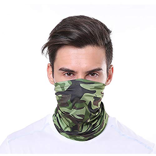 VOKOLY 4pcs Summer UP Protection Face Cover Breathable Camo Headwear Scarf for Camping Running Cycling Fishing Outdoor Activities (SA05C-4)