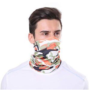 VOKOLY 4pcs Summer UP Protection Face Cover Breathable Camo Headwear Scarf for Camping Running Cycling Fishing Outdoor Activities (SA05C-4)