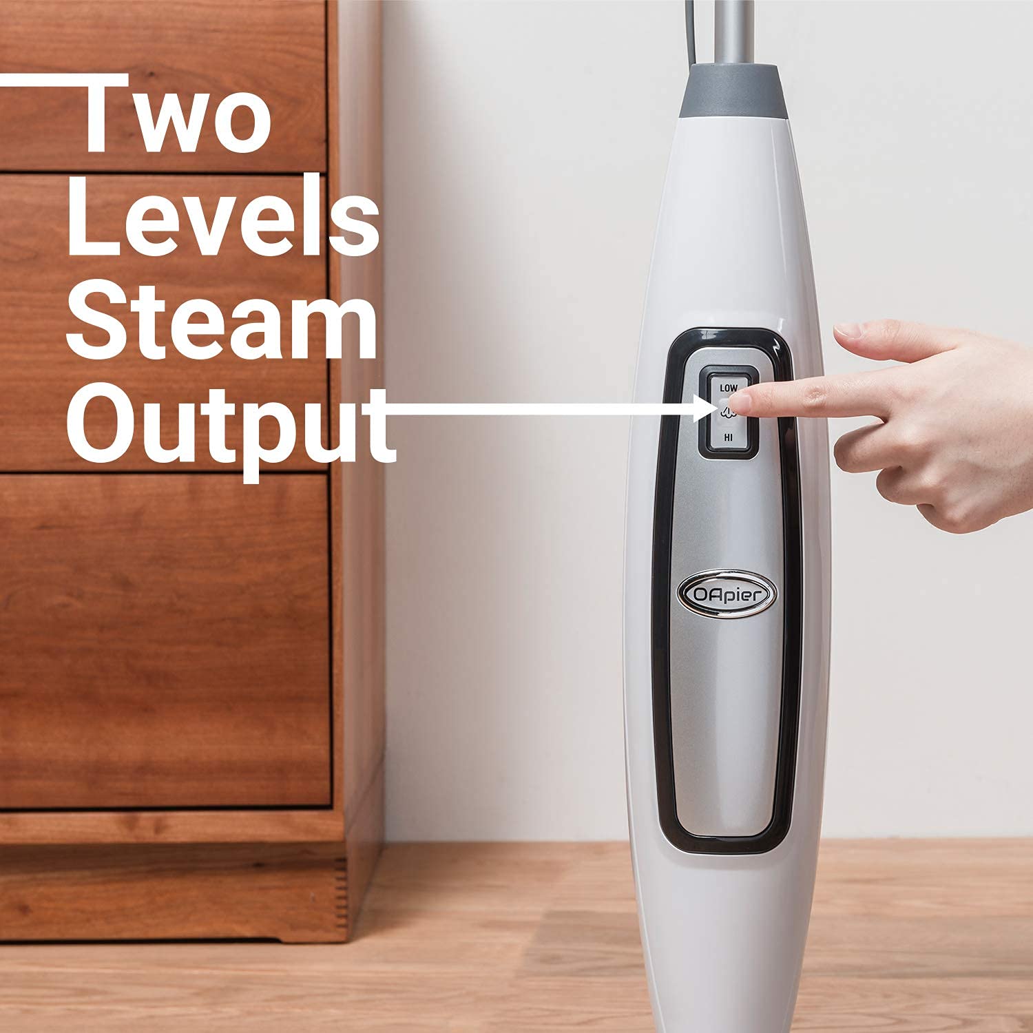 OApier S4 Steam Mop for Tile and Hardwood, Laminate Floor Cleaner with 2 Levels Steam, Swivel Head, 300ml 10.6oz Water Tank, 20 ft Power Cord