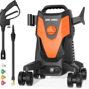 Electric Pressure Washer 1950 PSI 1.58 GPM High Pressure Power Washer Machine with 4 Quick Connect Nozzle, Hose Reel, Detergent Tank Best for Cleaning Homes/Buildings/Cars, Decks, Driveways, Patios