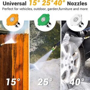 Electric Pressure Washer 1950 PSI 1.58 GPM High Pressure Power Washer Machine with 4 Quick Connect Nozzle, Hose Reel, Detergent Tank Best for Cleaning Homes/Buildings/Cars, Decks, Driveways, Patios