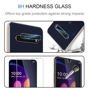 HATOSHI 3 Pack Glass Screen Protector for LG V60 ThinQ 5G with 3 Pack Camera Lens Protector, [HD Tempered Glass Film], Easy Installation Bubble Free, Case Friendly 9H Protective Glass for LG V60 ThinQ