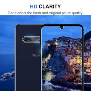 HATOSHI 3 Pack Glass Screen Protector for LG V60 ThinQ 5G with 3 Pack Camera Lens Protector, [HD Tempered Glass Film], Easy Installation Bubble Free, Case Friendly 9H Protective Glass for LG V60 ThinQ