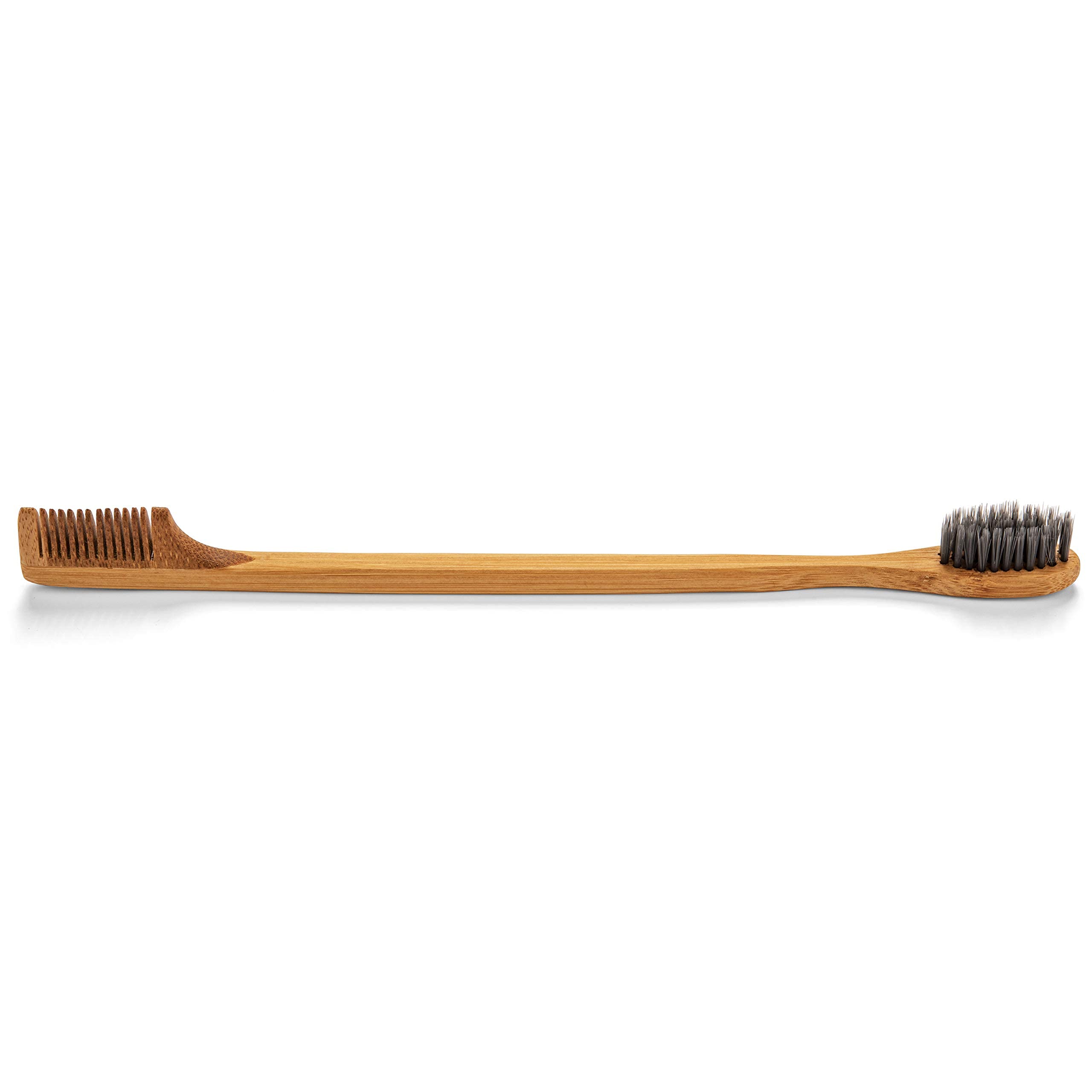 GranNaturals Edges Brush and Comb for Edge Control - Sturdy Bamboo Handle - Styling & Gentle Care Tools - Edge Fixer for Baby Hairs - Compact Curling Accessories for Curly Hair