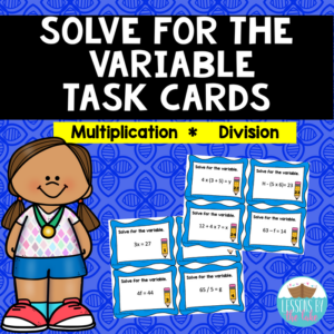 solve for the variable task cards