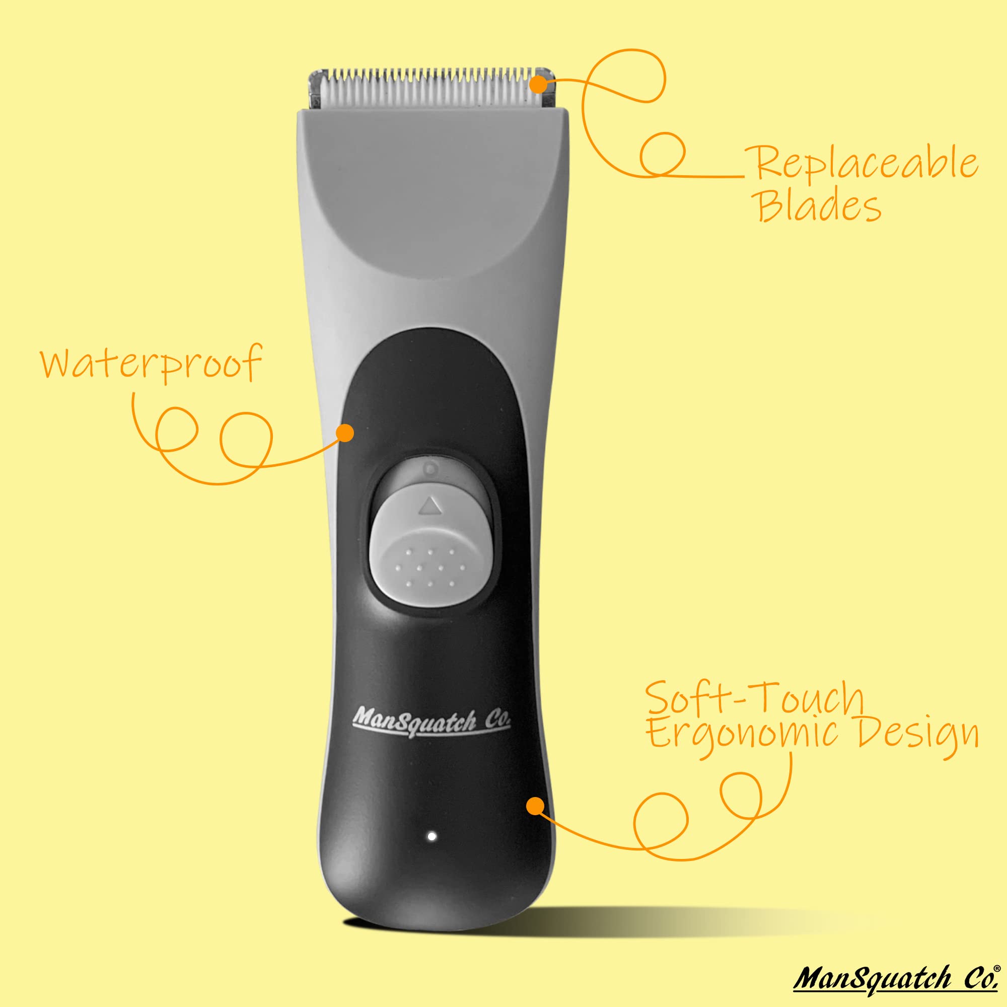 ManSquatch Co. The Beast Waterproof Electric Pubic Hair Trimmer for Men | Reduced Risk of Nicks and Cuts| Manscaping Trimmer for Balls | Groin and Body Hair Trimmer for Men