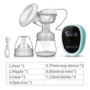 Electric Breast Pump, UTOBY Rechargeable Portable Double Pumps Nursing Breastfeeding Pump Pain-Free Strong Suction Power for Breast Milk Suction and Breast Massage