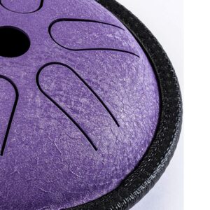 Yahpetes Worry-free Drum 5.5 Inch Steel Tongue Drum 6 Notes Musical Instruments Hand Drums with Handpan Drum with 1 Pair Mallets and Storage Drum Bag Note Sticks (Purple)