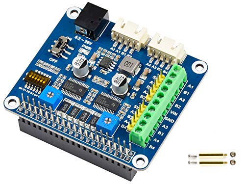 Stepper Motor HAT for Raspberry Pi 4B/3B+/2B/B+/Zero/W/WH/and Jetson Nano,DRV8825 Motor Controller Drives Two Stepper Motors, Up to 1/32 Microstepping,Use for 3D Printer,Sculpturing Machine etc