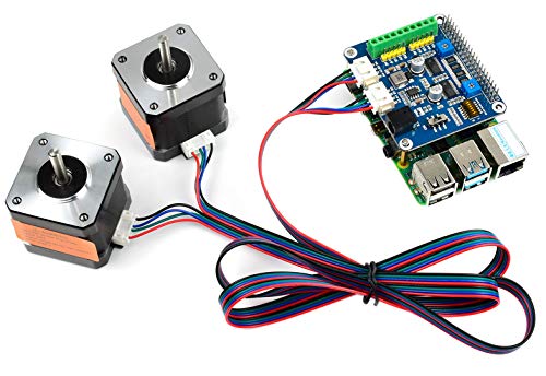 Stepper Motor HAT for Raspberry Pi 4B/3B+/2B/B+/Zero/W/WH/and Jetson Nano,DRV8825 Motor Controller Drives Two Stepper Motors, Up to 1/32 Microstepping,Use for 3D Printer,Sculpturing Machine etc