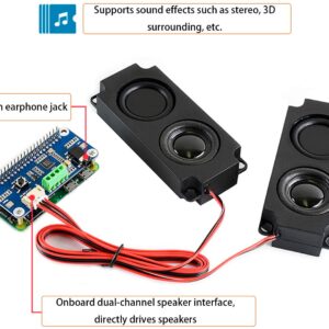 Audio HAT Module for Raspberry Pi 4B/3B+/3B/2B/B+/A+/Zero/Zero W/Pi Zero WH,WM8960 Hi-Fi Sound Card HAT Stereo CODEC, Play/Record