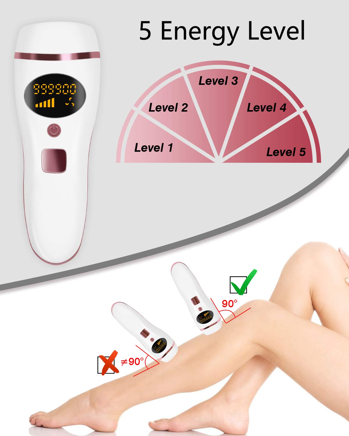 At Home Laser Hair Removal for Women and Men Upgraded to 999,900 Flashes - ProCIV IPL Permanent Hair Removal Painless Hair Remover Device for Whole Body