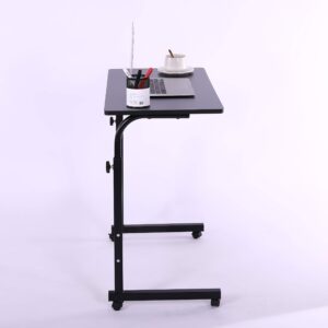 Laptop Cart 31.5" Mobile Table Fancasa Movable Portable Adjustable Notebook Computer Stand with Wheels (Black)