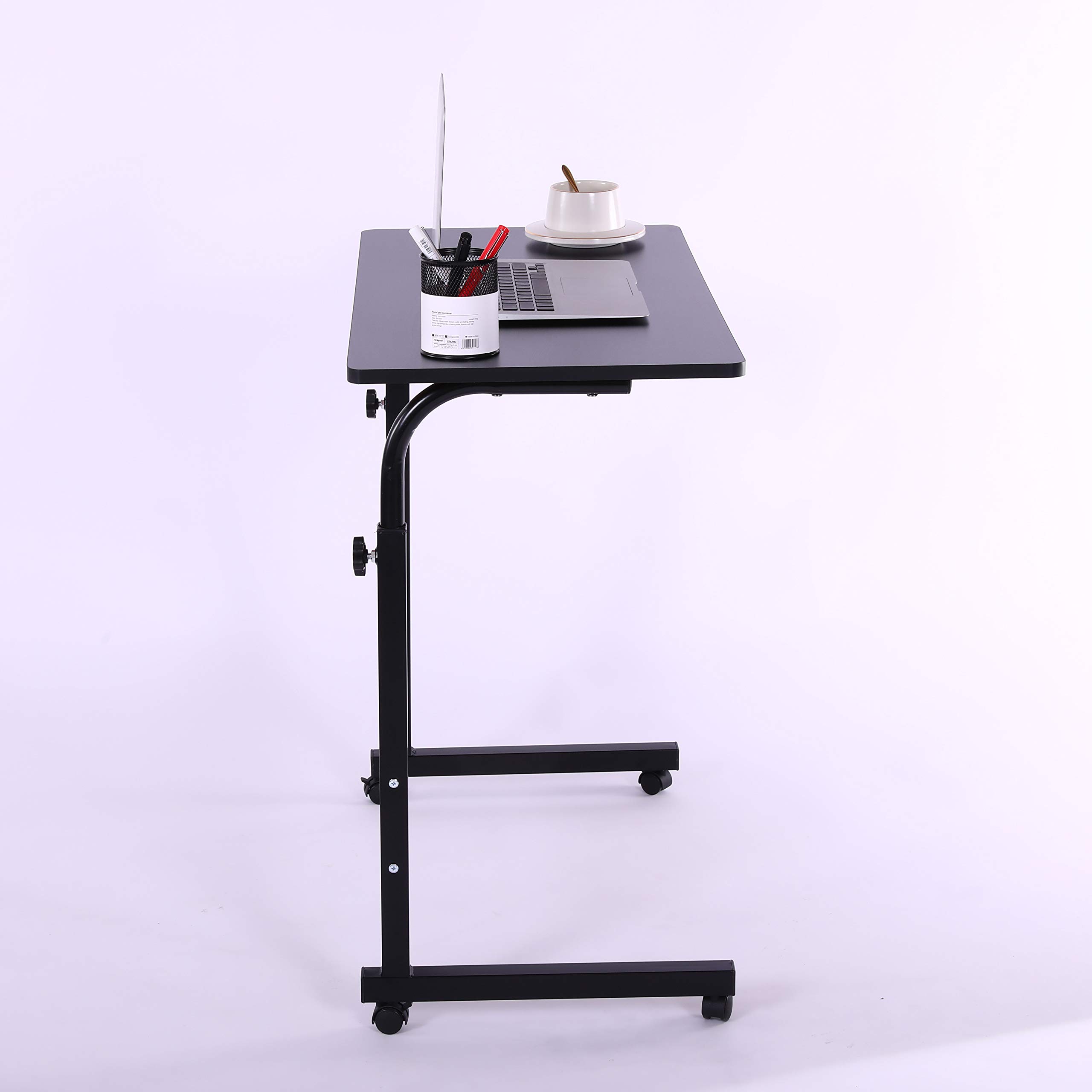 Laptop Cart 31.5" Mobile Table Fancasa Movable Portable Adjustable Notebook Computer Stand with Wheels (Black)