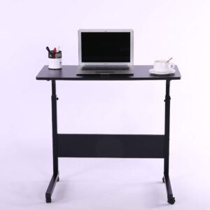 Laptop Cart 31.5" Mobile Table Fancasa Movable Portable Adjustable Notebook Computer Stand with Wheels (Black)