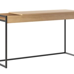 Casabianca Furniture Noa Office Desk in Birch Melamine with Black Metal Painted Frame.