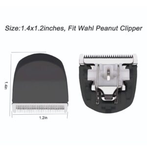 Audoc 2 Pack Black Professional Peanut Clipper/Trimmer Snap On Replacement Blades #2068-300-Fits Compatible with Professional Peanut Hair Clipper