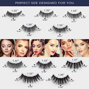 3D Magnetic Eyelashes Natural Look with Eyeliner Kit - 7C SEVENCROWN Magnetic Lashes - Upgraded 4 tubes of Magnetic Liner - 10 Pairs Reusable False Magnetic Eyelash Kit with Applicator Easy to Apply.