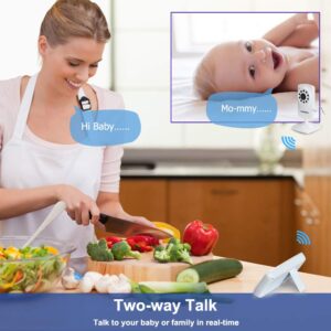 HelloBaby Video Baby Monitor with Camera and Audio, Monitor Baby Monitor Infrared Night Vision, VOX Mode