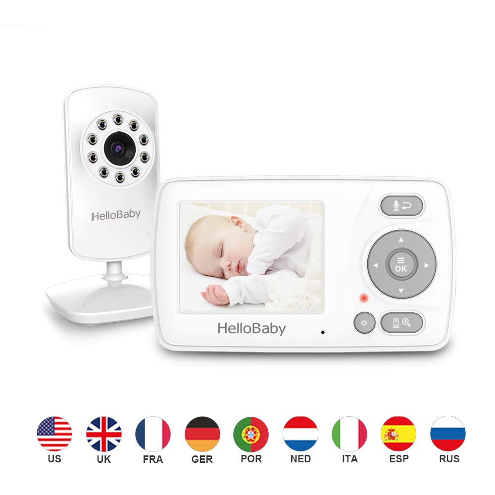 HelloBaby Video Baby Monitor with Camera and Audio, Monitor Baby Monitor Infrared Night Vision, VOX Mode