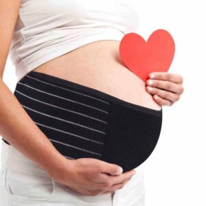 aiwithpm belly band for pregnancy maternity belt pregnancy support belt bump band abdominal brace belt - relieve lower back, pelvic and hip pain (black/one size)