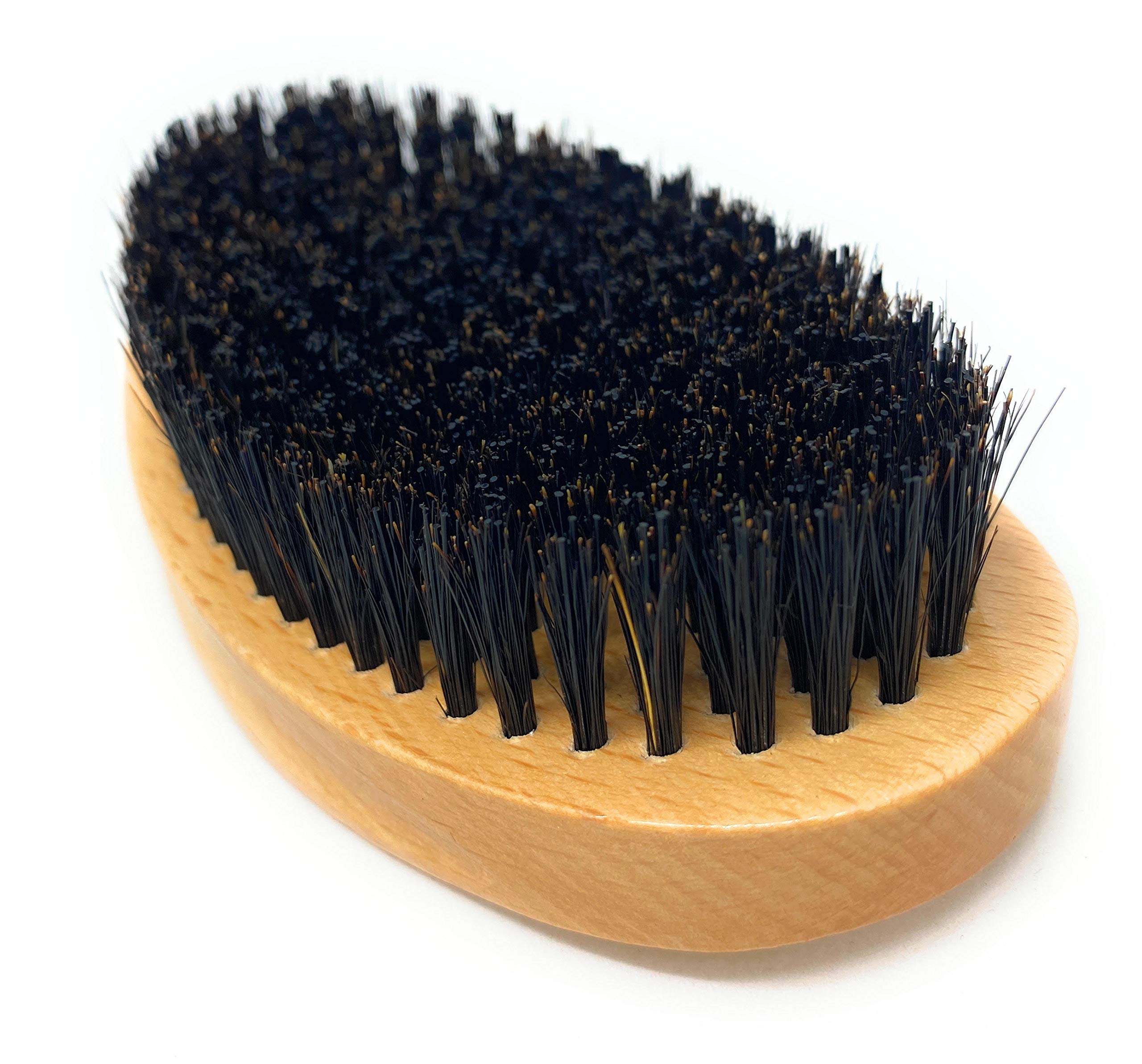 THEFANSI Original Beard Brush for Men With 100 First Cut Boar Bristles. Made in Pear Wood and Firm Bristles. THEFANSI Hair Brush Keeps hair clean, healthy, shiny and protected