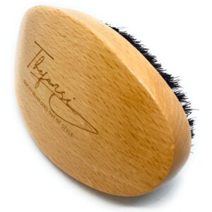 THEFANSI Original Beard Brush for Men With 100 First Cut Boar Bristles. Made in Pear Wood and Firm Bristles. THEFANSI Hair Brush Keeps hair clean, healthy, shiny and protected