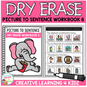 dry erase picture to sentence workbook 6