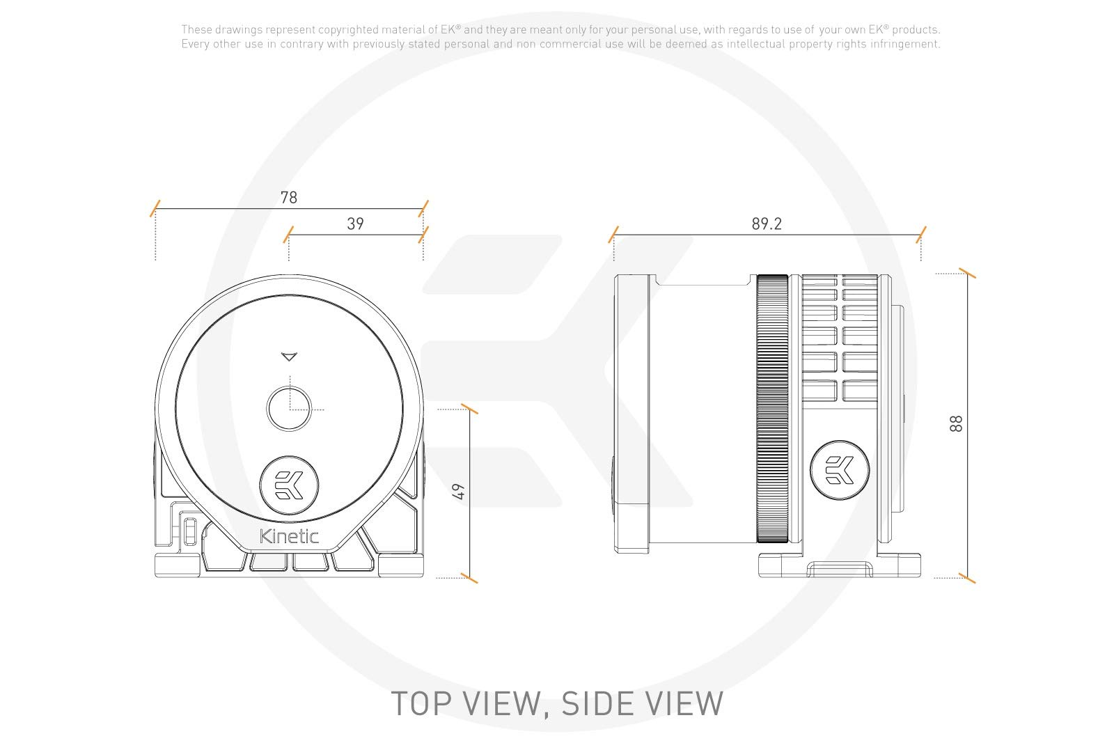 EKWB EK-Quantum Inertia D5 PWM Pump, Digital RGB, Plexi