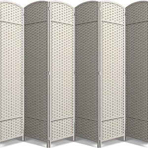 Sorbus 8 Panel Room Divider 6 ft. Tall - Privacy Screen, Extra Wide Double Hinged Panels, Mesh Hand-Woven Design, Partition Room Dividers and Folding Privacy Screens, Wall Divider for Room Separation