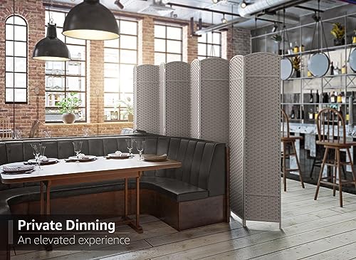 Sorbus 8 Panel Room Divider 6 ft. Tall - Privacy Screen, Extra Wide Double Hinged Panels, Mesh Hand-Woven Design, Partition Room Dividers and Folding Privacy Screens, Wall Divider for Room Separation