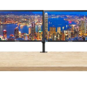 Samsung SE200 Series S24E200BL 23.6 Inch 1080p FHD LED-Backlit LCD Business 2-Pack Monitor Bundle with VGA, DVI, and Desk Mount Clamp Dual Monitor Stand