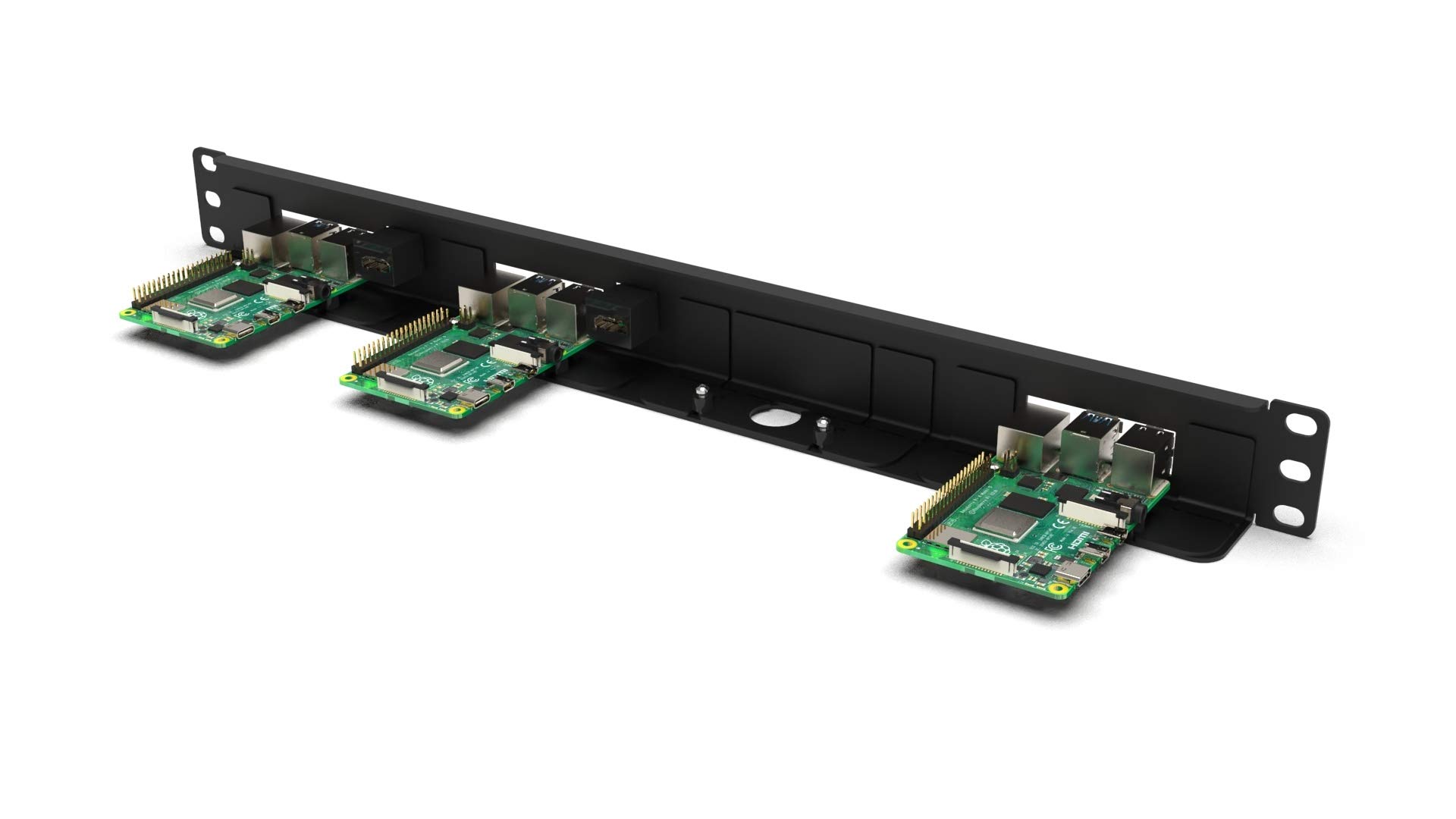 MyElectronics Raspberry Pi Rack Mount for 1-4 Raspberry Pi + 4 ‘snap-Off’ Blank Covers