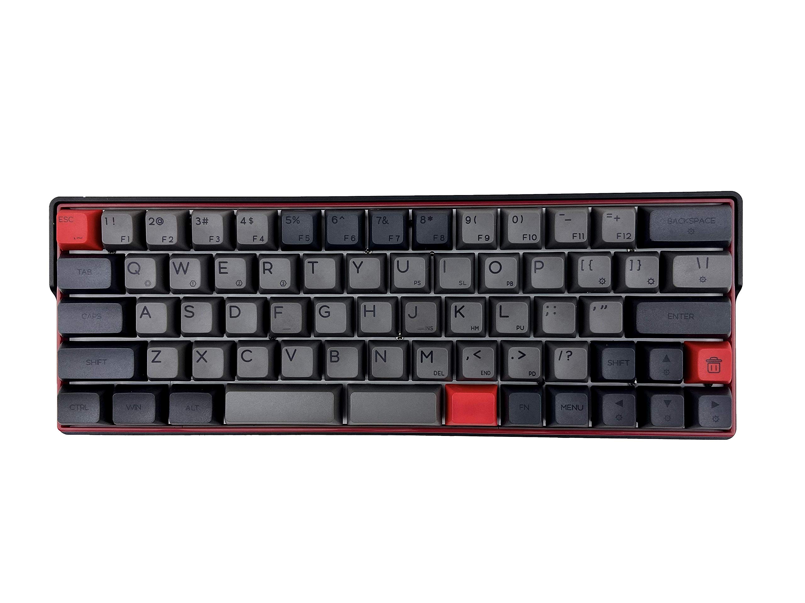 KEMOVE DK61 Wireless 60% Mechanical Gaming Keyboard, Bluetooth 5.1 Hot Swappable Keyboard RGB Backlit PBT Keycaps Full Keys Programmable (Gateron Switch) (Gateron Optical Blue Switch, Dolch)