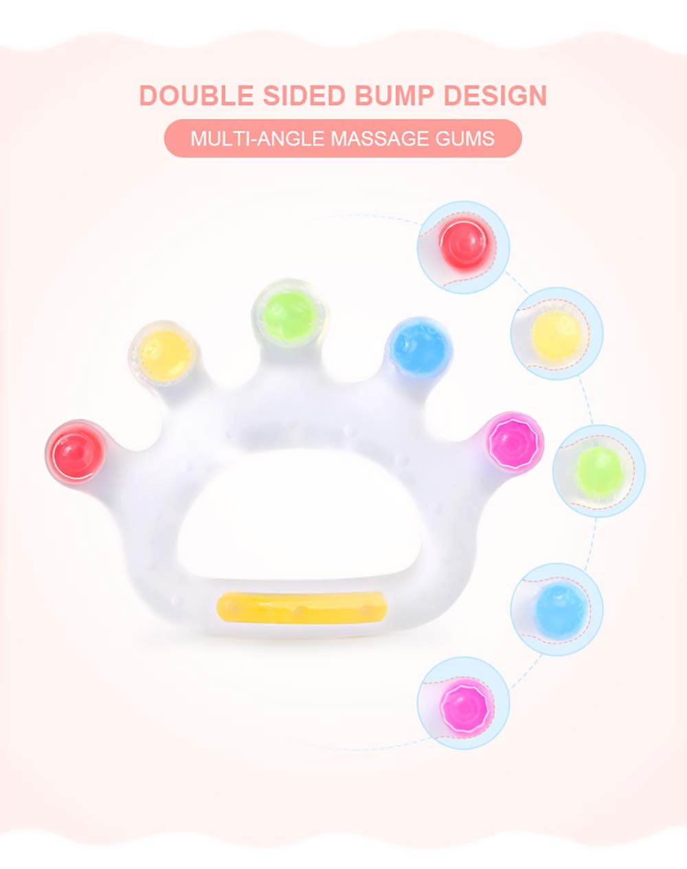 Baby Palm Teether, Silicone Teething Toys for Babies 0-6 Months,6-12 Months, Soothing Teething Pain, BPA Free, Easy Grasp, Anti-Choking