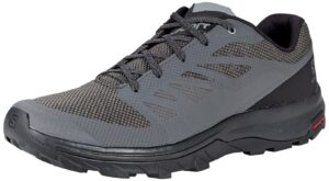 salomon outline hiking shoes for men, magnet/black/monument, 13