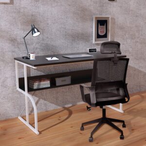 Famree Computer Desk 47" Writing Table for Home Office Study Work, Simple Desk Style PC Laptop Notebook Workstation, Black