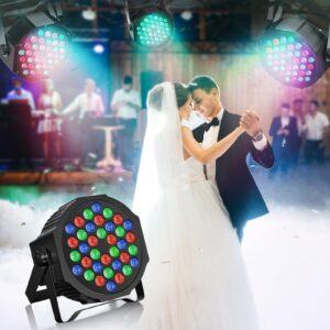 Rechargeable Par Can Lights U`King Wireless LED Uplights Battery Powered Uplighting RGB 36W Stage Lighting for Events DJ Disco Wedding Party - 4 Pack