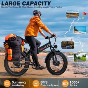 W Wallke X3 Pro Electric Bike for Adults Folding 750W-Exceed 1000W Standard Max Speed 32MPH 48V 20AH 26 Inch Fat Tire EBike Mountain Electric Bicycle Full Suspension 7-Speed