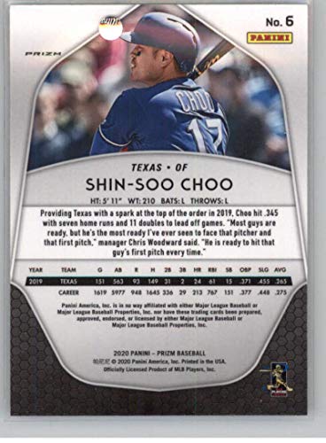 2020 Prizm Baseball Silver Prizm Baseball #6 Shin-Soo Choo Texas Rangers Official MLBPA Licensed Trading Card by Panini America