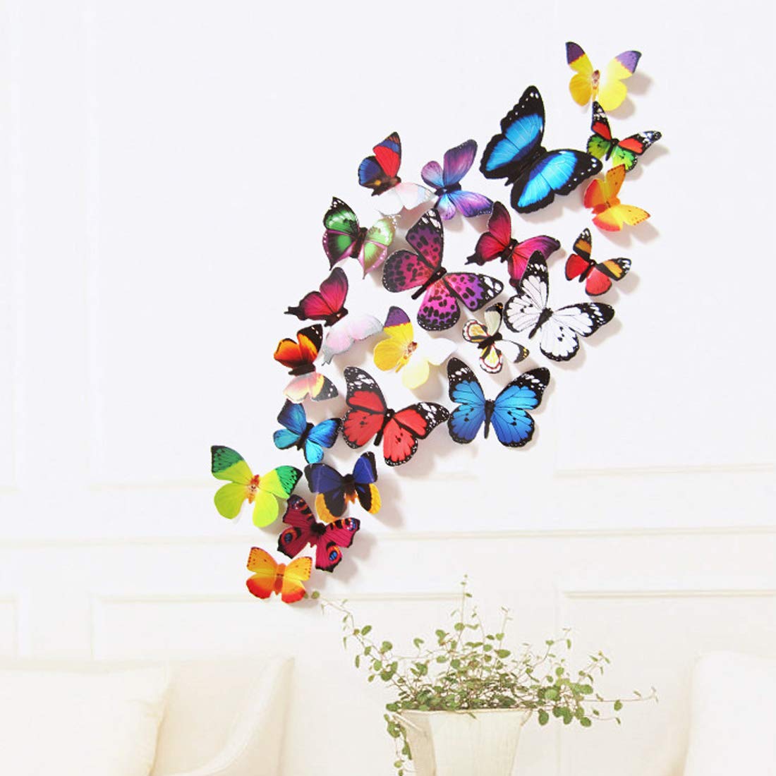 95PCS Butterfly Wall Decals 3D Butterflies Wall Stickers Removable Mural Decals DIY Home Decoration Kids Room Bedroom Decor