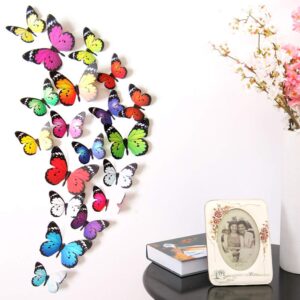 95PCS Butterfly Wall Decals 3D Butterflies Wall Stickers Removable Mural Decals DIY Home Decoration Kids Room Bedroom Decor