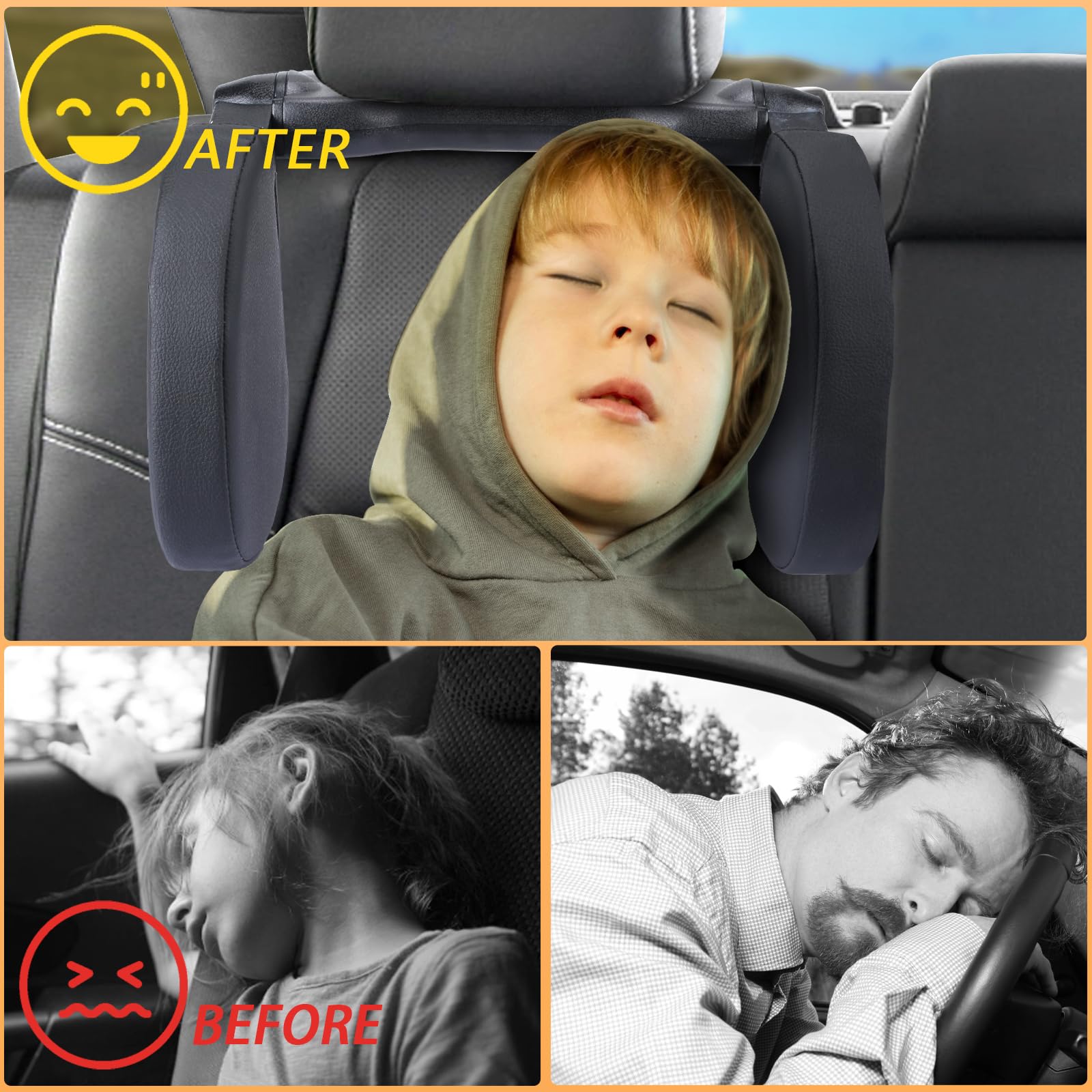 Car Pillow Car Headrest Pillow Car Neck Head Pillow U Shape Travel Headrest Car Travel Pillow Elders Kids Neck Head Support Car Sleeping Cushion Neck Head Rest Car Seat Pillow Road Pal Headrest