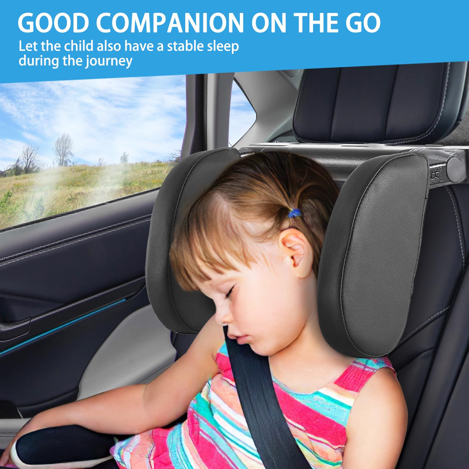 Car Pillow Car Headrest Pillow Car Neck Head Pillow U Shape Travel Headrest Car Travel Pillow Elders Kids Neck Head Support Car Sleeping Cushion Neck Head Rest Car Seat Pillow Road Pal Headrest