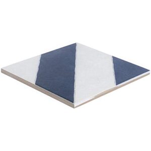 Anya Navy Diagonal Square 9 in. x 9 in. Glazed Porcelain Tile Sample