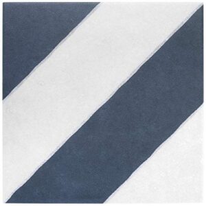 Anya Navy Diagonal Square 9 in. x 9 in. Glazed Porcelain Tile Sample