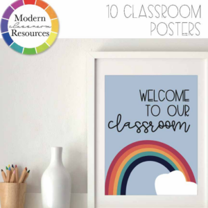 10 classroom posters rainbow theme