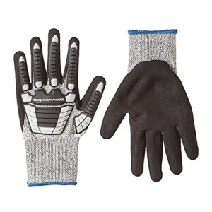 amazoncommercial 13g silversilk & sandy nitrile gloves with impact protection (grey/black), size xl, 1-pair