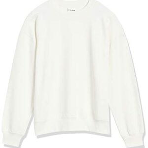 The Drop Women's Margot Loose Long Sleeve Crewneck Drop Shoulder Sweatshirt, Ivory, S